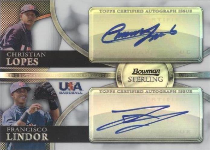 2010 Bowman Sterling - USA Baseball Dual Autographs Francisco Lindor ...