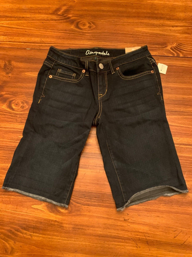 JUNIOR'S AEROPOSTALE 9 INCH SEAM BLUE BERMUDA SHORTS SIZE 0 NEW WITH ...