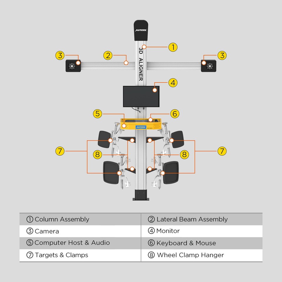 AUTOOl XC503 Fully Automatic 3D Wheel Alignment Machine Wheel ...