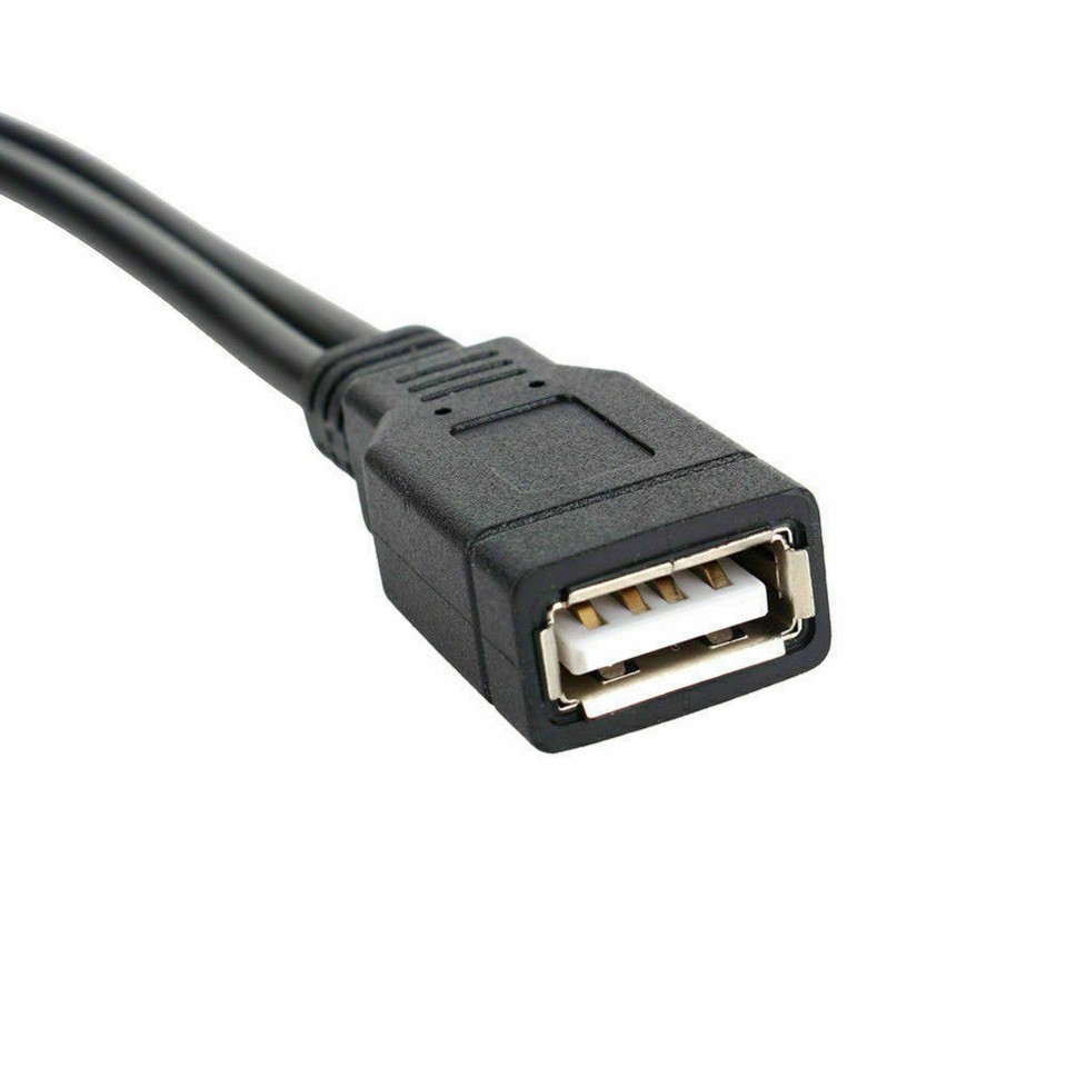 USB 2.0 Female to 2 Dual USB Male Power Adapter Y Splitter Cable Cord ...