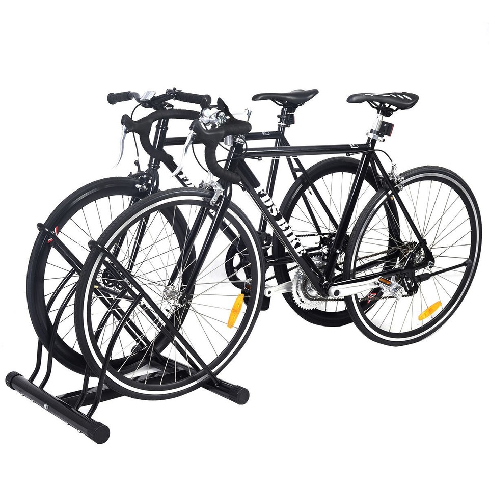 IRONMAX Two Bicycle Bike Stand Racor Garage Floor Storage Organizer ...