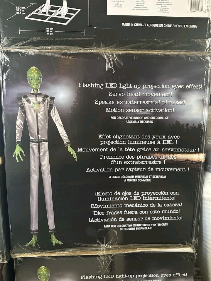 Halloween 10 ft. Tall Animated Alien With Lights And Sounds New Sealed ...
