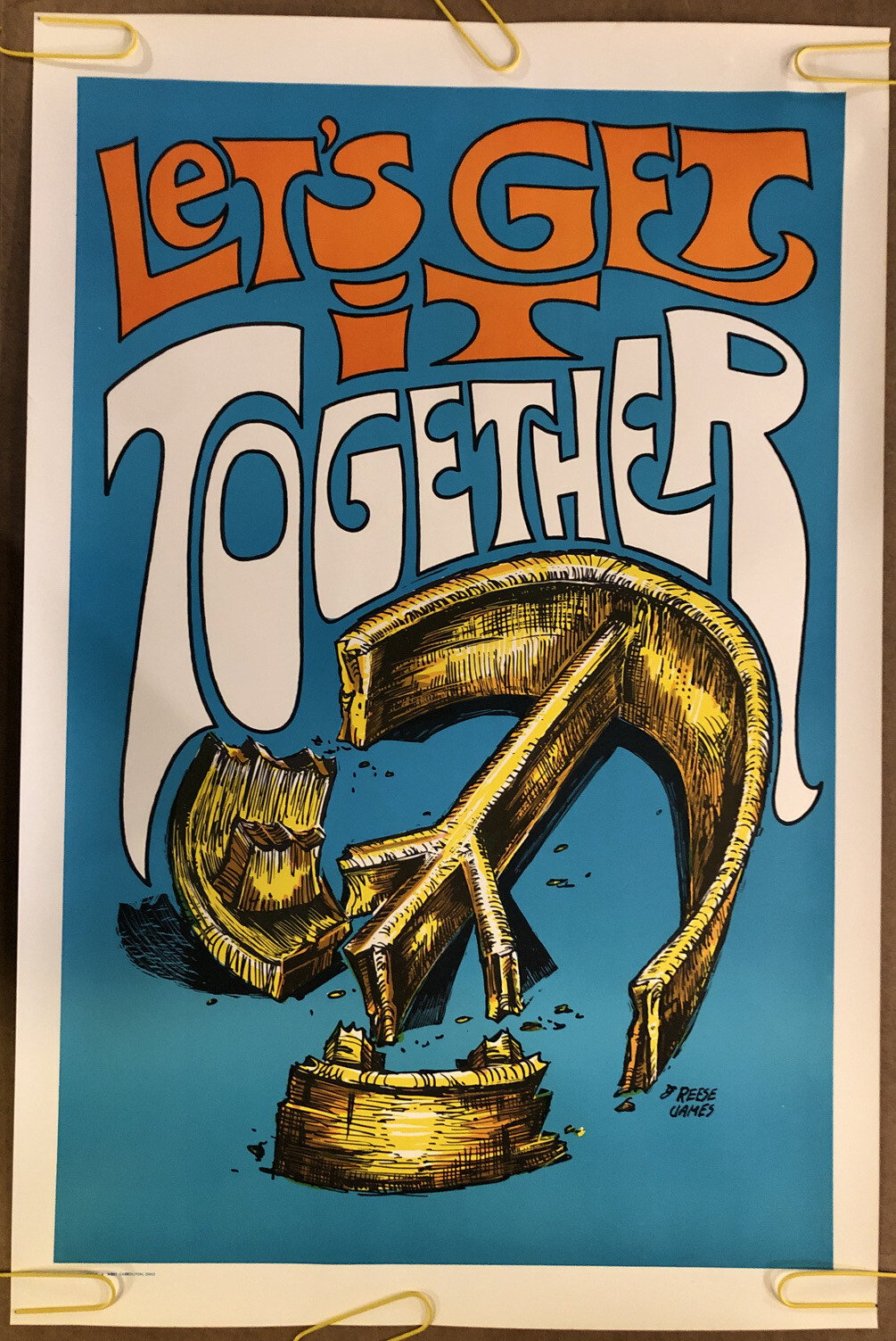 Original Vintage Black Light Poster Let’s Get It Together Reese James ...