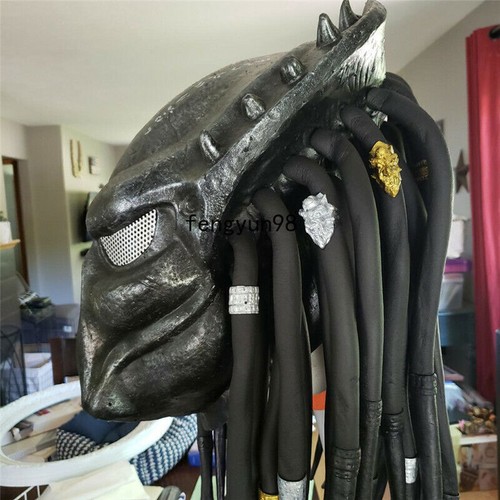 Predator Alien vs Predator Mask Helmet w/ Braid Halloween Cosplay ...