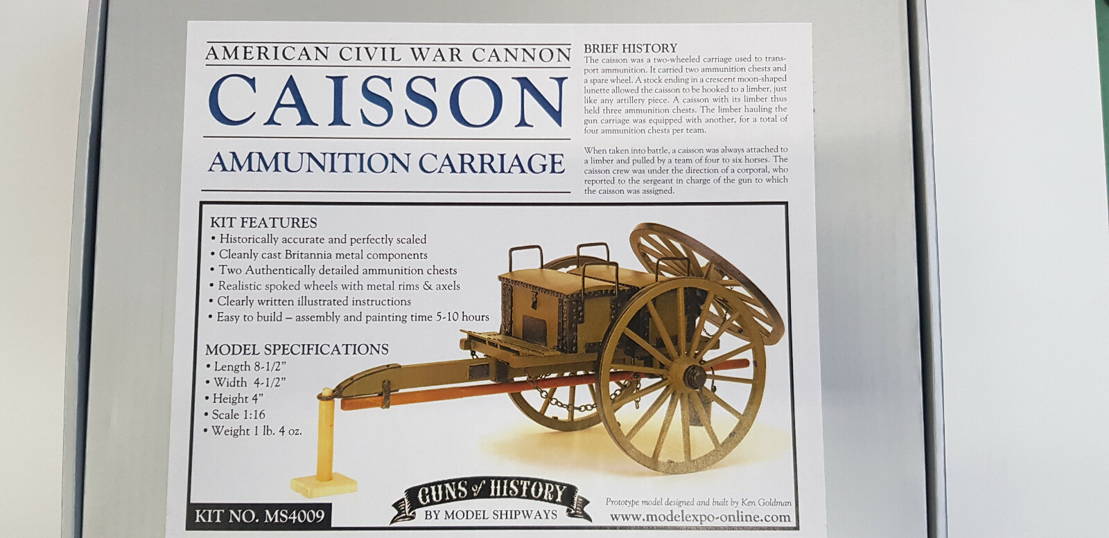 Guns Of History Civil War Caisson Ammunition Carriage 1:16 Scale Code ...