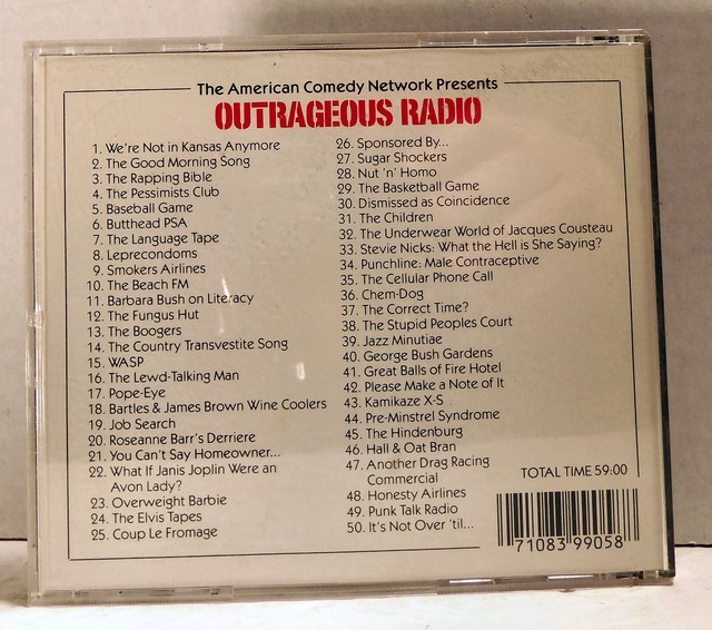 The American Comedy Network Outrageous Radio CD 1989 Compose Records ...
