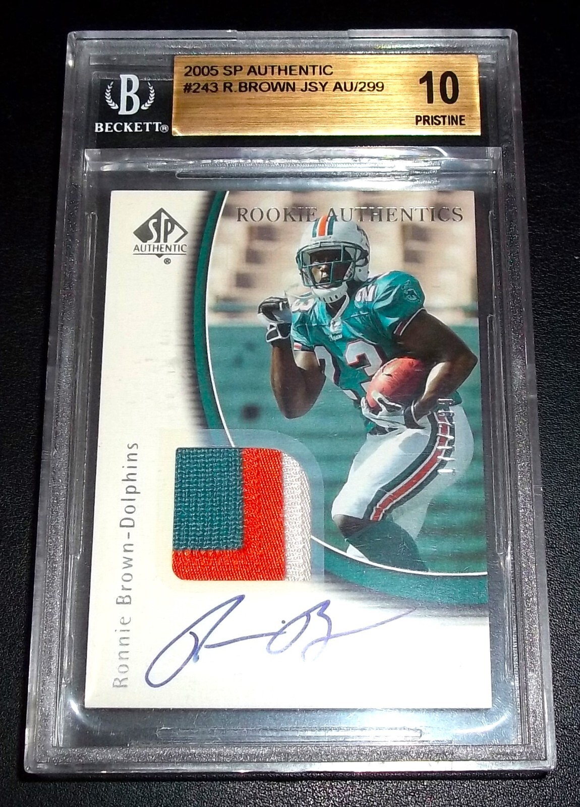 #/299 POP 1 BGS 10 Pristine 10 Autograph Rc Jersey Ronnie Brown Auto ...