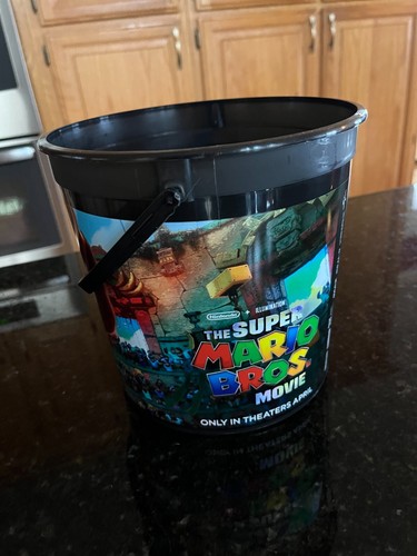Super Mario Bros Movie Popcorn Tin Bucket Zinc Plastic Multicolor | eBay