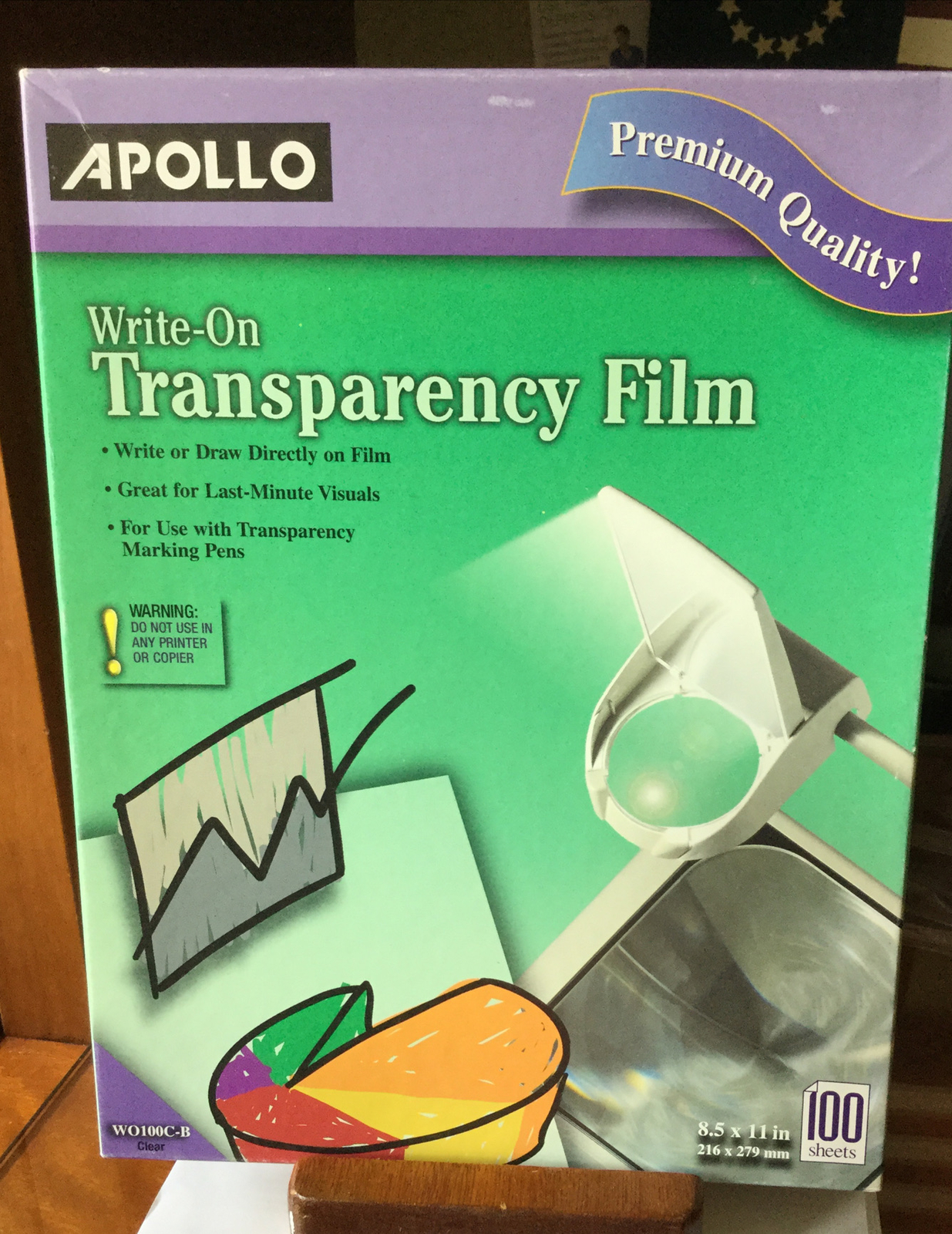 Apollo Write-On Transparency Film 8.5 x 11” WO100C-B (98 Sheets ...