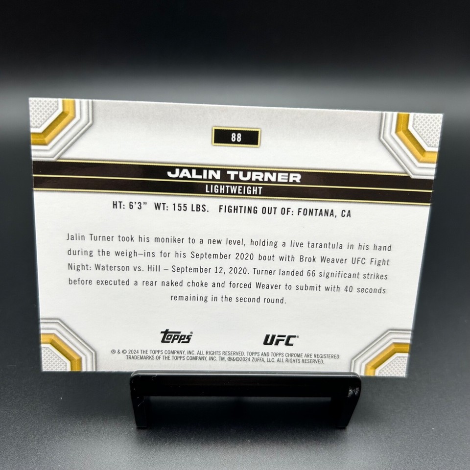 2024 Topps Chrome UFC #88 Jalin Turner Negative Refractor Lightweight ...