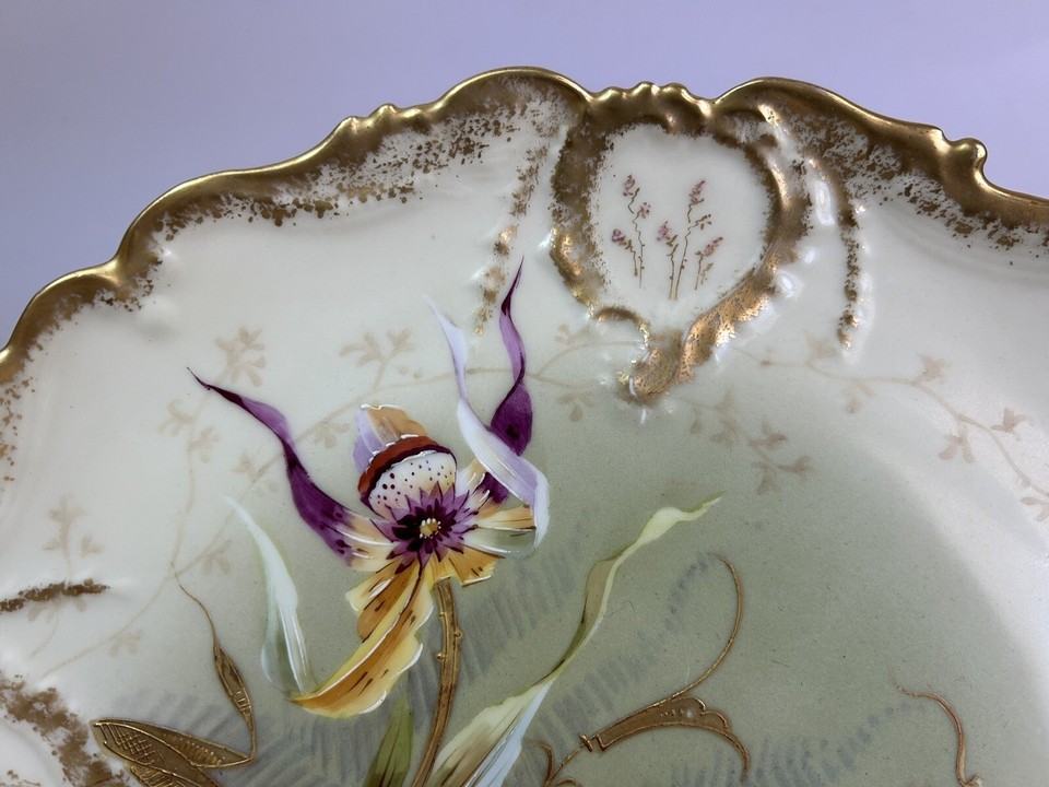 Antique L.B.H Limoges France Porcelain Hand Painted Round Platter 12 3/ ...