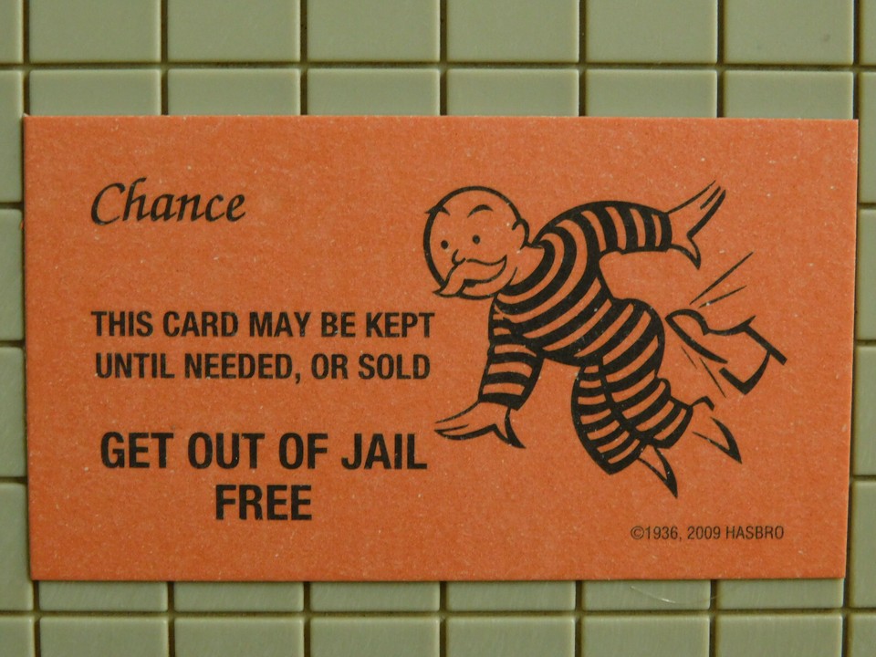 Genuine Monopoly "Get Out of Jail Free" Card (ONE, Var. Editions, Your ...