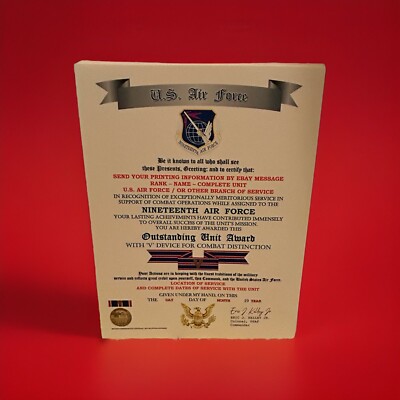 U.S. AIR FORCE / 19TH AIR FORCE - OUTSTANDING UNIT AWARD W/V DEVICE ...
