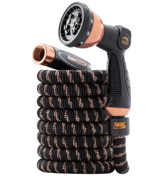 Copper Bullet 75 ft. Expanding Garden Hose, 10-Pattern Spray Nozzle ...