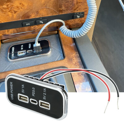 12V 3 Ports Type-C USB PD Car Charger Socket Power Adapter Car Auto ...