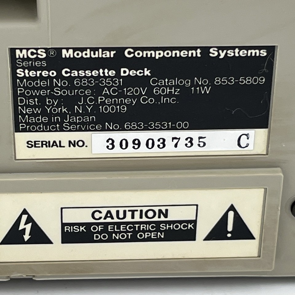 VINTAGE MCS SERIES STEREO CASSETTE DECK COMPONENT SYSTEM 3531 Excellent ...