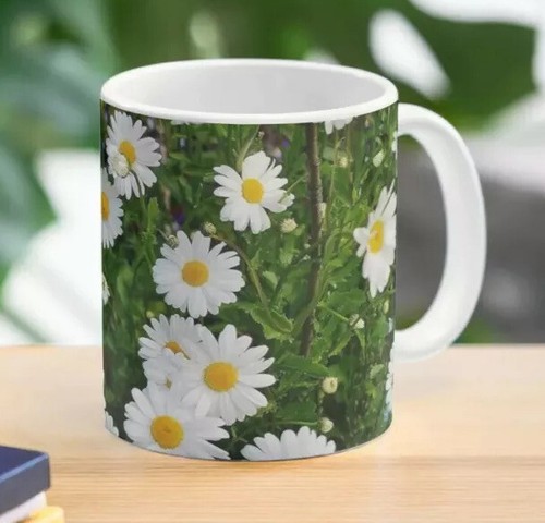 Floral Coffee Mug DAISY FLOWERS Cute Wildflowers Tea Cup Spring Garden ...