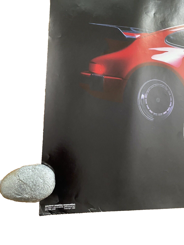 Western Graphics Corp 1986 # 208 Red 911 930 Turbo Porsche Poster 32" X ...