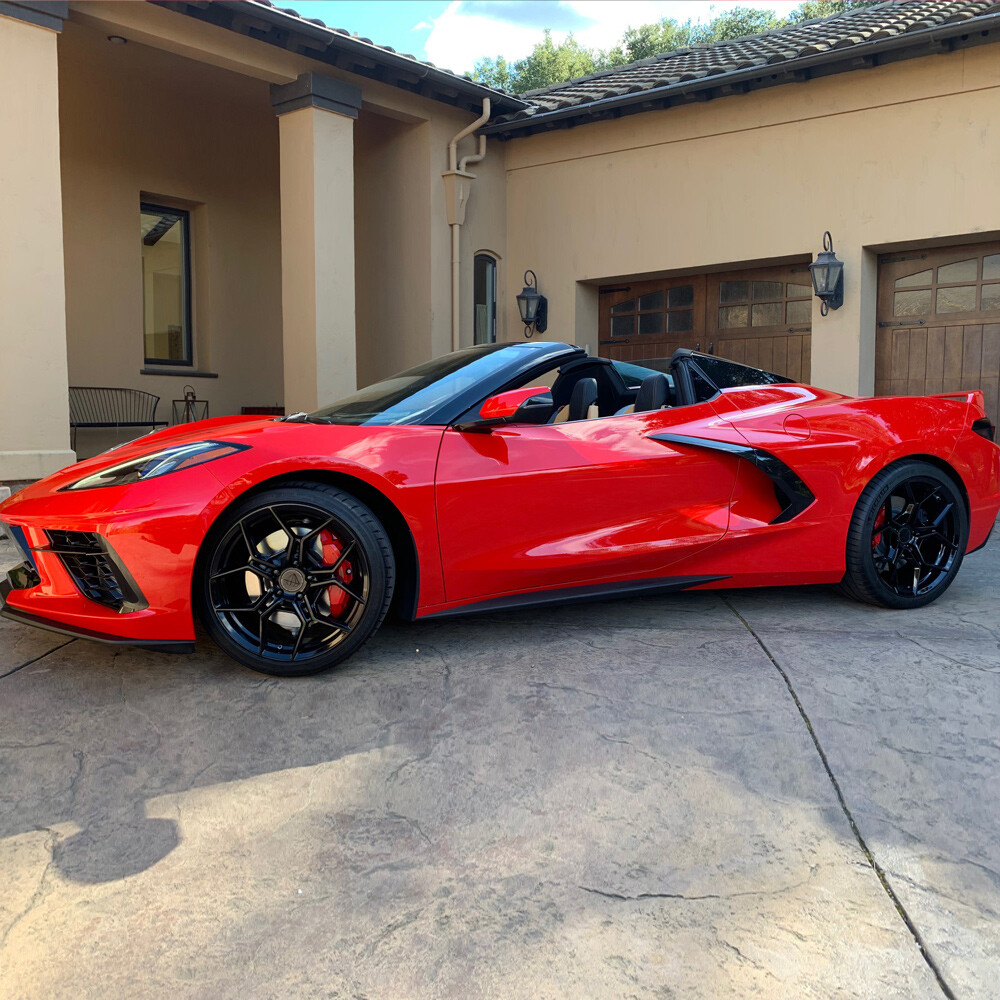 19/20" Blaque Diamond BD-F25 Black 19x9 20x11 Wheels Rims Fits Corvette ...