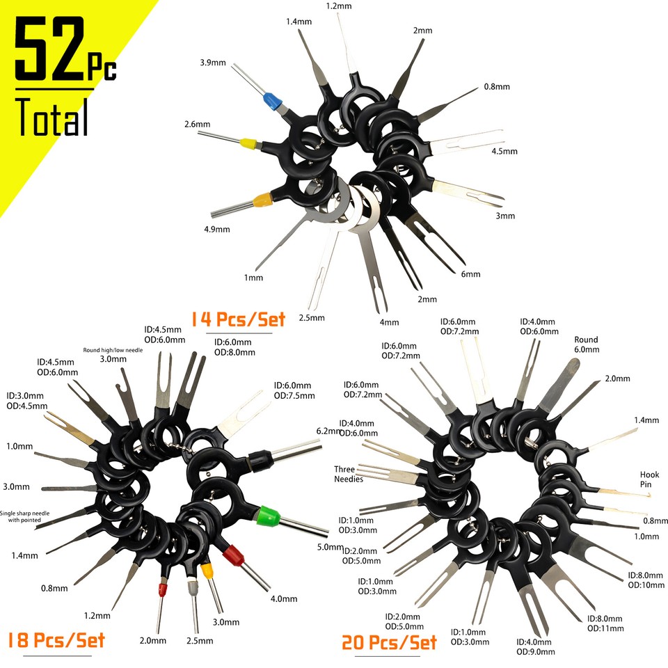 53pcs Car Terminal Removal Tool Electrical Wire Plug Connector Pin ...