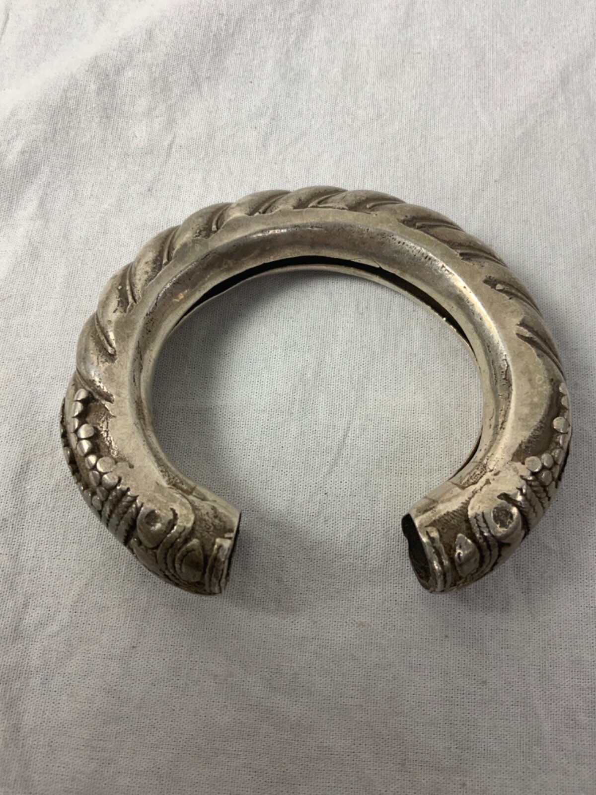 Silver Tribal Bangle (Lot J1) - Gem