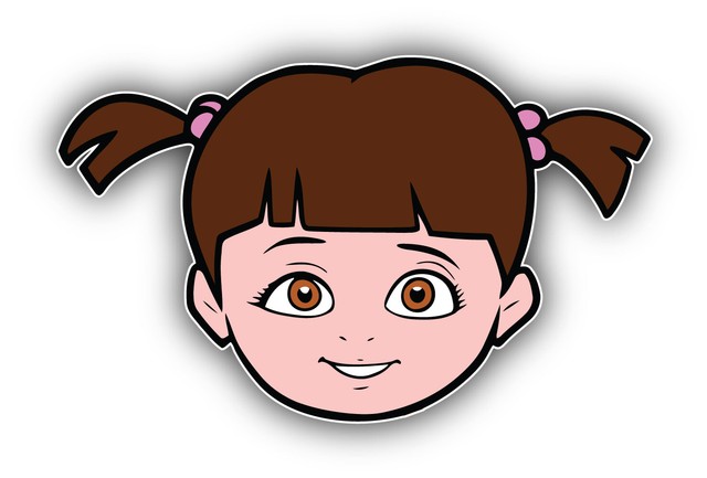Monsters Inc Cartoon Boo Face Sticker Bumper Decal - ''SIZES'' | eBay