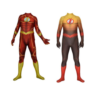 Cosplay Flash 9 Barry Reverse Kid Flash Jumpsuits Superhero Halloween ...