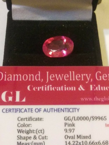 NATURAL EARTHMINED GGL CERTIFIED GEM TESTED HEATED OVAL PINK SAPPHIRE 9 ...