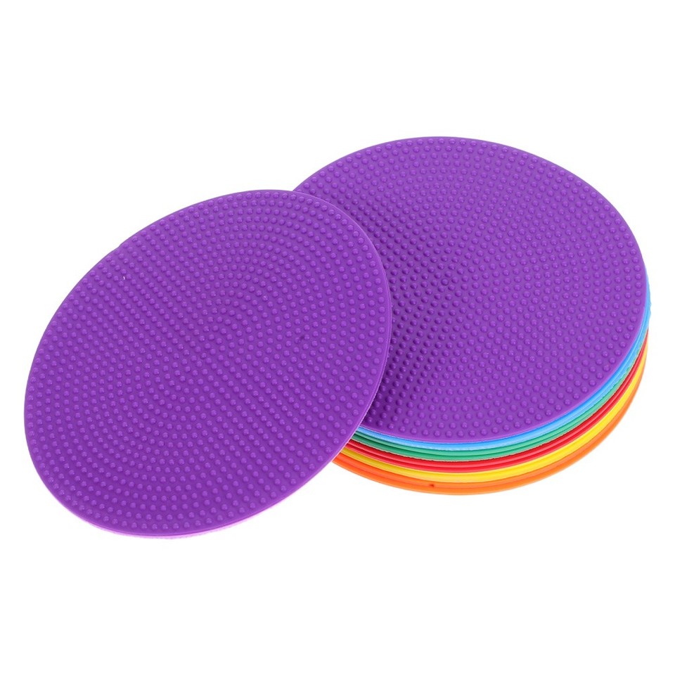 12pcs Multi-Color Flat Markers: Football Training Dots - Non-Slip ...