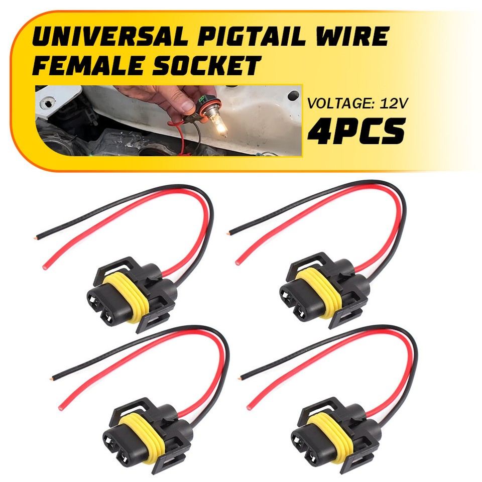 Wire Pigtail Female S H11 Two Harness Head Light Low Beam Socket ...
