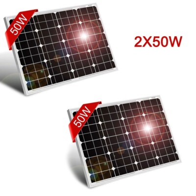 KIT FOTOVOLTAICO PANNELLO SOLARE PWM 2 X 50W MONOCRISTALLINO BARCA ...