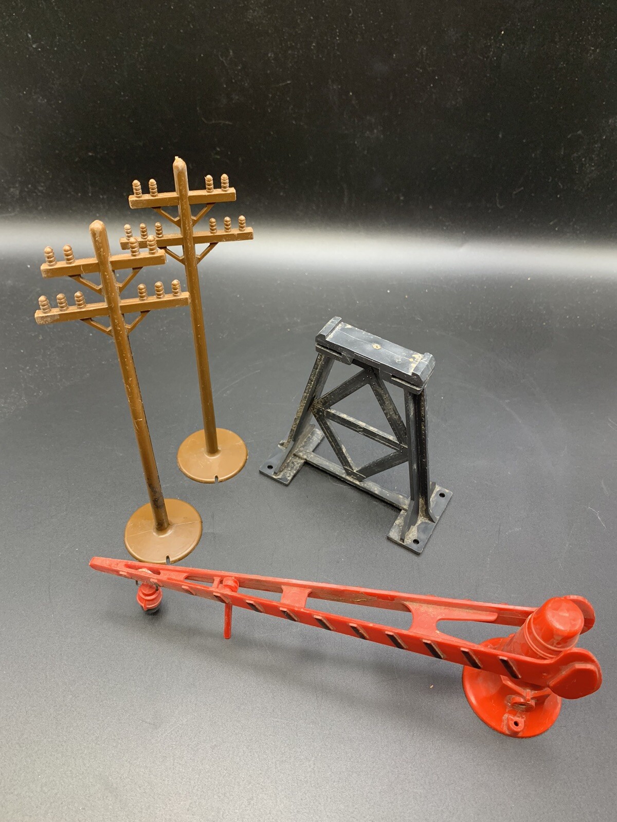 Vintage Marx Model Train Railroad Accessories Red Crossing Gate Poles ...