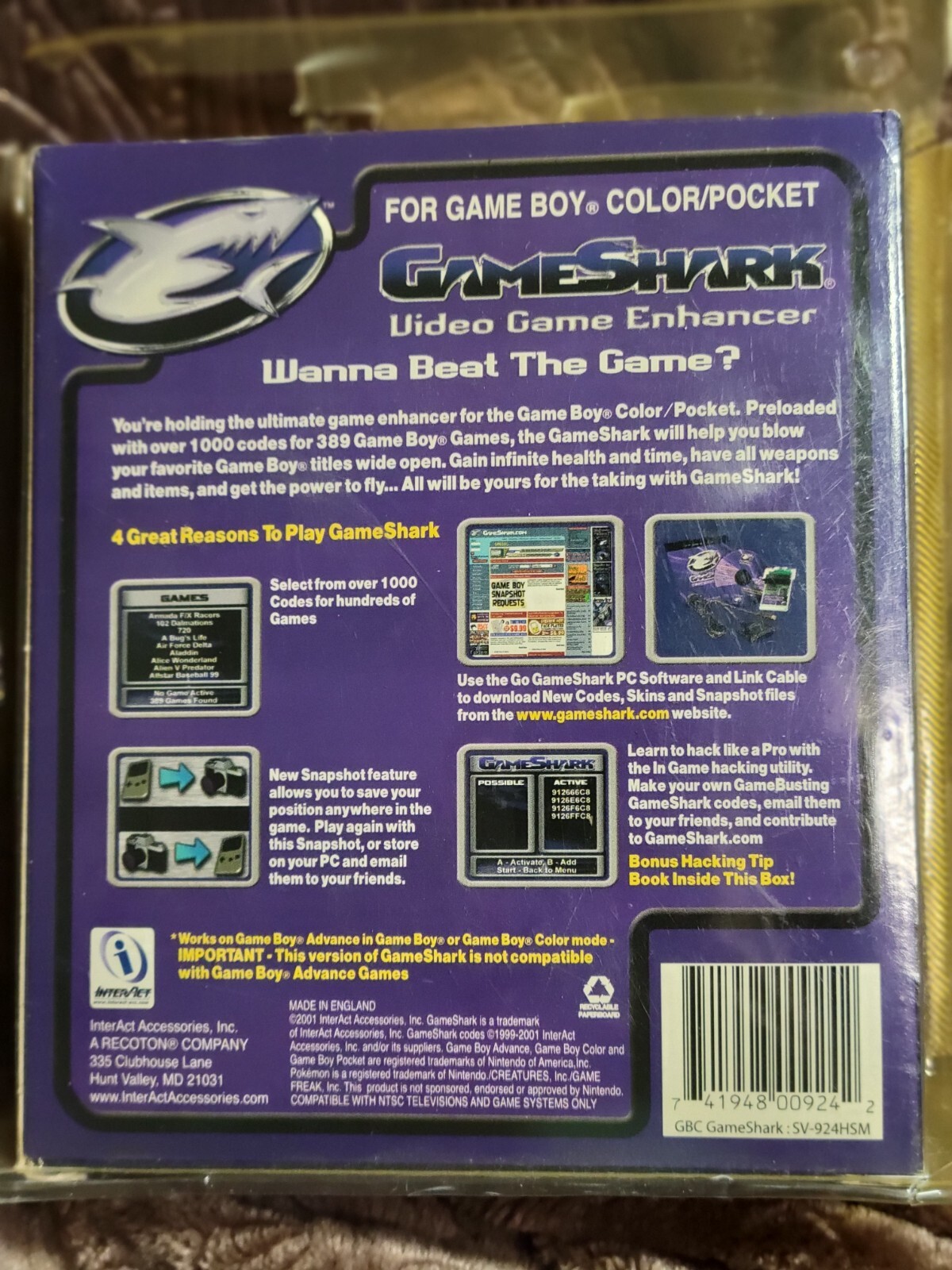 GameShark Pro V3.0 Nintendo Gameboy Color and Pocket Game Shark Genie ...