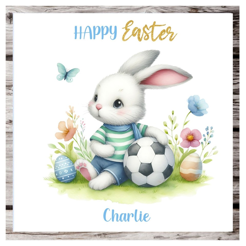 Personalised Easter Card football Grandson Son Nephew Great grandson ...