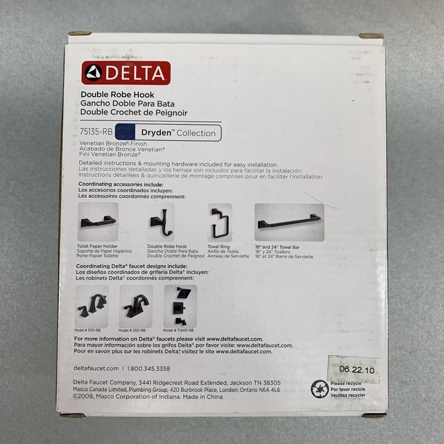 Delta 76435-rb Ashlyn Robe Hook Venetian Bronze for sale online | eBay