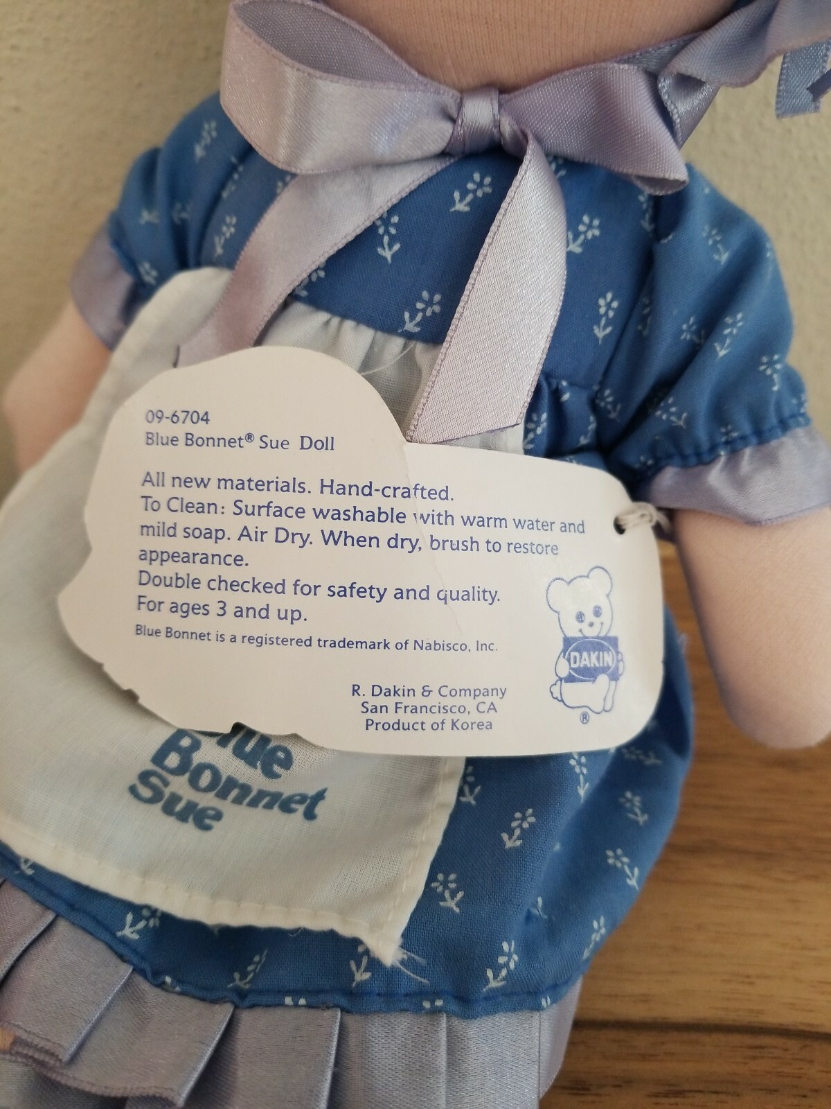 Vintage Blue Bonnet Butter Sue 1986 Stuffed Plush Blonde Girl Doll ...