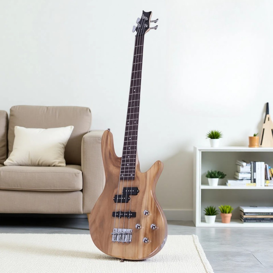 4-String Beginner Electric Bass Guitar Set - IB-Style PJ Pickups Bag ...