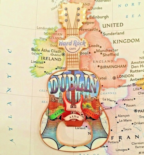 DUBLIN IRELAND🎸Hard Rock Cafe®HRC🎸GUITAR Metal MAGNET BOTTLE OPENER ...