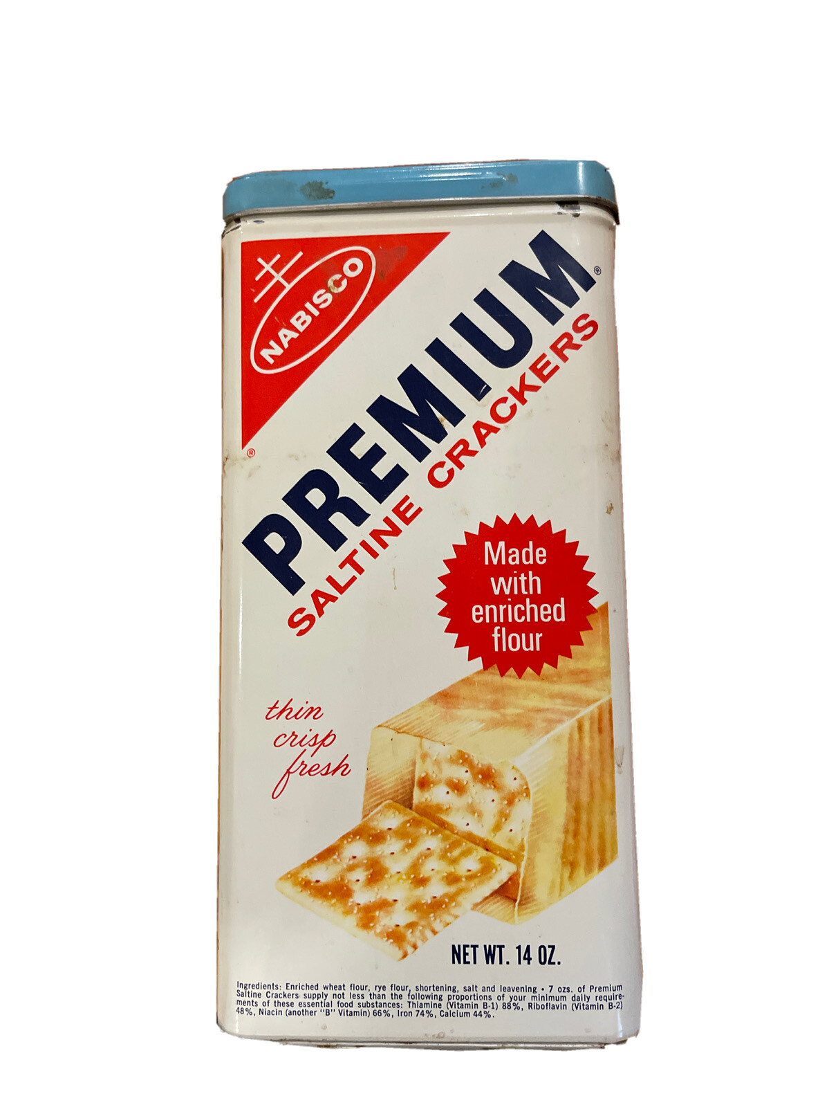 Vintage Nabisco Premium Saltine Cracker Tin Canister 1969 New York 14 ...