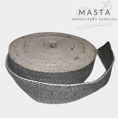 2" / 50mm Black & White Herringbone Upholstery Webbing Sofa Chair ...