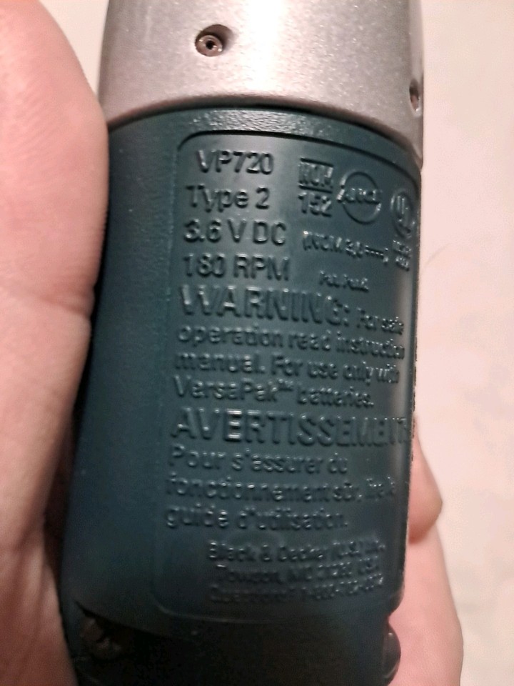 Black & Decker VersaPak VP720 Driver 3.6v Bare Tool | eBay