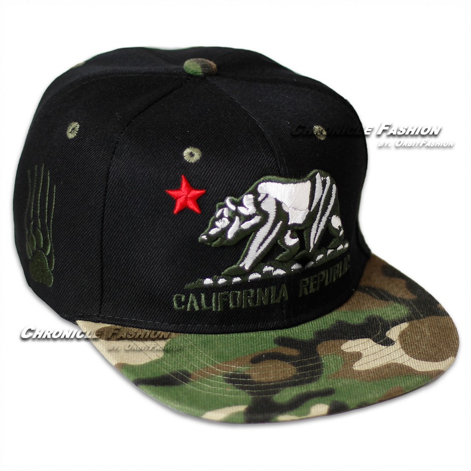 California Republic Baseball Cap Snapback Adjustable Hat Cali Hip Hop ...