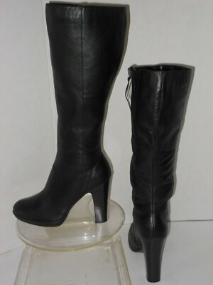 SIMPLY VERA BLACK LEATHER KNEE HIGH BOOTS SIZE 9.5 MEDIUM | eBay