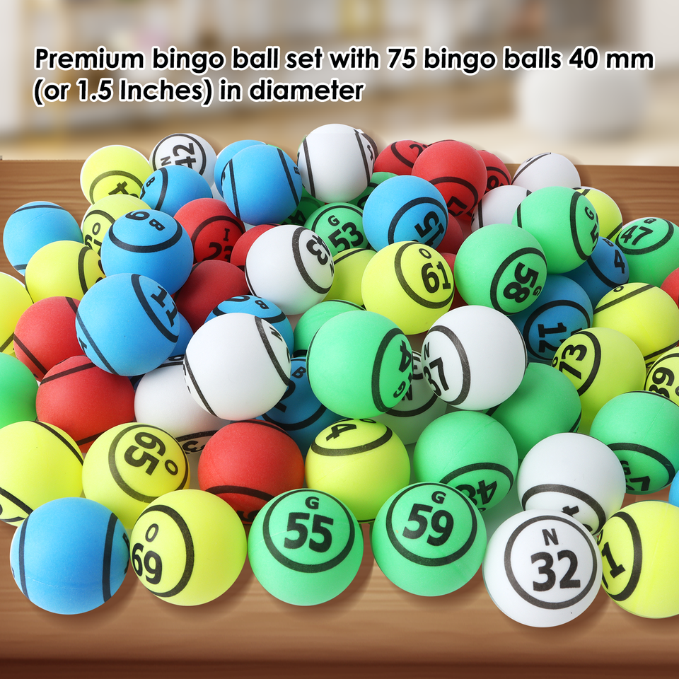 PRO 1.5" Ping Pong Size Replacement Bingo Balls Set for Large/Jumbo ...