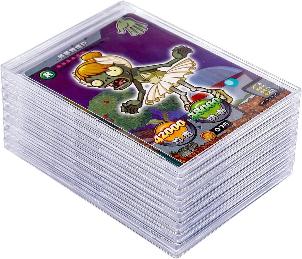 Trading Card Sleeves Hard Plastic Clear Case Holder 10 Baseball Cards ...