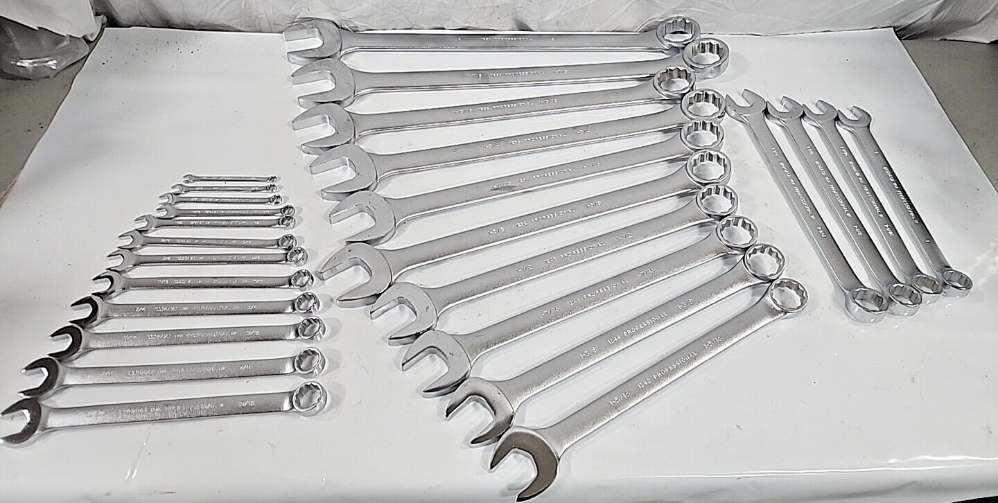 PROTO J1200-80ASD COMBINATION WRENCH SET, 26 TOOLS, SAE, 12 POINTS ...