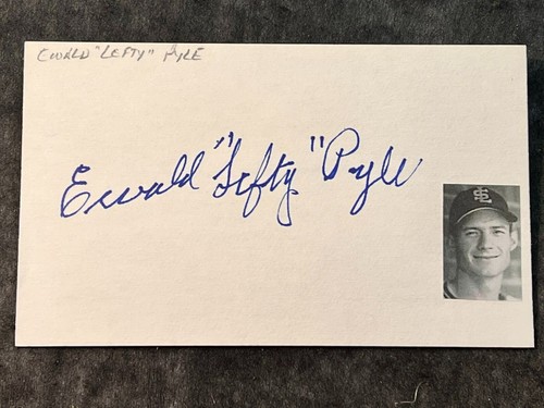 Autographed Index Card Ewald " Lefty " Pyle | eBay