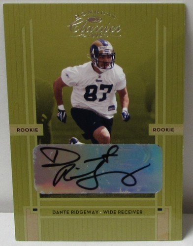 2005 Donruss Classics DANTE RIDGEWAY Auto RC - St. Louis Rams - #227 ...