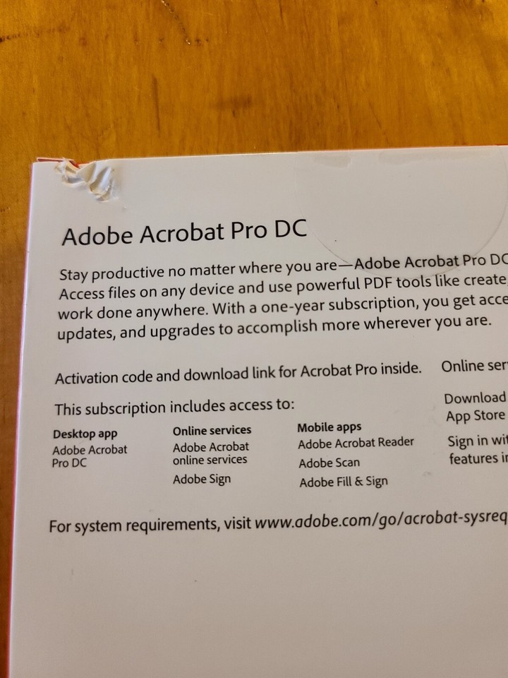 Adobe Acrobat Pro DC 2020 Upgrade 1 Year Subscription PDF for Windows ...