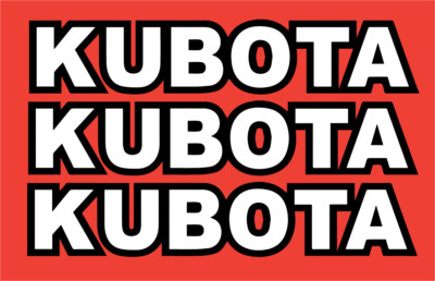 KUBOTA TRACTOR VINYL DECAL STICKER - WHITE with BLACK - 15.25" Wide ...